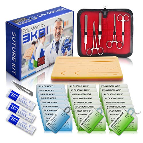 EduMed 41 Piece Practice Suture Kit, Medical & Veterinary Surgical Training Kit