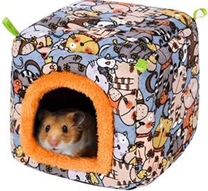 kameiou small animal hamster hedgehog small guinea pig bed hideout house washable warm cartoon hamster hedgehog chinchilla ferret guinea pig cage hammock beds for small animals guinea pig accessories