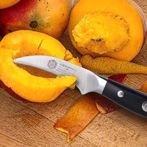 KESSAKU Tourne Peeling Paring Knife - 3 inch Bird's Beak - Dynasty Series - Razor Sharp Kitchen Knife - Forged ThyssenKrupp German High Carbon Stainless Steel - G10 Garolite Handle with Blade Guard