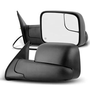 akkon - fits 2005-2015 tacoma power heated black flip-up towing mirrors w/manual-folding pair left+right set