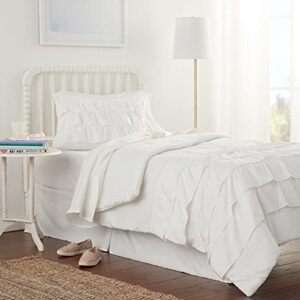 Latitude Ruby Ruffle Comforter Set, Twin, White