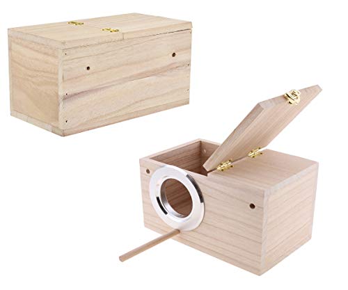 Parakeet Nesting Box, Bird Nest Breeding Box Cage Wood House for Finch Lovebirds Cockatiel Budgie Conure Parrot, 8'' X 5'' X 5''