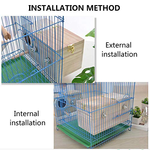 Parakeet Nesting Box, Bird Nest Breeding Box Cage Wood House for Finch Lovebirds Cockatiel Budgie Conure Parrot, 8'' X 5'' X 5''