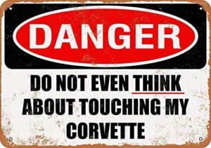 fsdva 8 x 12 metal sign - do not touch my corv - vintage decorative tin sign