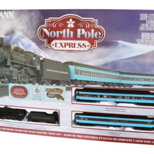 Bachmann Trains - North Pole Express Ready To Run Electric Train Set - HO Scale,Black Cyan