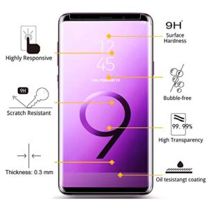 [2-Pack] Galaxy S9 Plus Screen Protector Glass [Easy Installation Tray], iAnder 3D Curved [Tempered Glass] Screen Protector for Galaxy S9 Plus S9+ [Case Friendly]