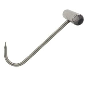 Tinsow 2pcs Stainless Steel T Hooks T-Handle Meat Boning Hook for Kitchen Butcher Shop Restaurant BBQ Tool