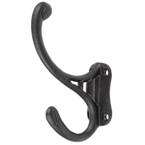 uniqantiq hardware supply cast iron with black finish hat and coat hook | wall, hall tree, rack mounting | vintage coat hooks for hanging garment | ua-733-i (1)