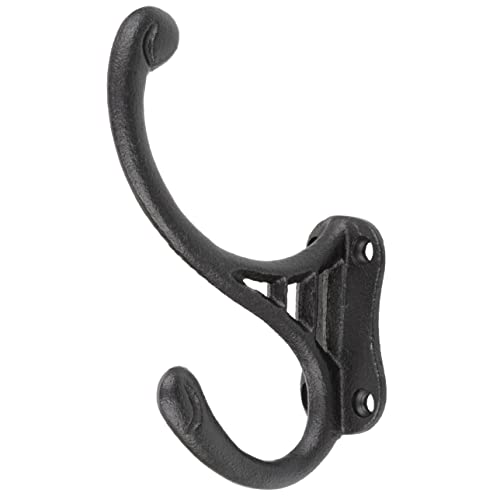 UNIQANTIQ HARDWARE SUPPLY Cast Iron with Black Finish Hat and Coat Hook | Wall, Hall Tree, Rack Mounting | Vintage Coat Hooks for Hanging Garment | UA-733-I (1)