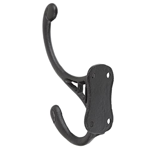 UNIQANTIQ HARDWARE SUPPLY Cast Iron with Black Finish Hat and Coat Hook | Wall, Hall Tree, Rack Mounting | Vintage Coat Hooks for Hanging Garment | UA-733-I (1)