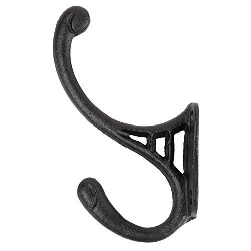 UNIQANTIQ HARDWARE SUPPLY Cast Iron with Black Finish Hat and Coat Hook | Wall, Hall Tree, Rack Mounting | Vintage Coat Hooks for Hanging Garment | UA-733-I (1)