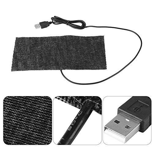 USB Heating Pad 5V Electric Cloth Heater Pad Heating Element for Clothes Seat Pet Warmer 35℃-45℃, 7.87 x 3.94inch Black