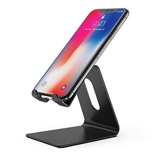 Verigle Cell Phone Holder Black Compatible with 4~8inch iPhone Xs XR 8 X 7 6 6s Plus SE 5 5s, Tablet, All Android Smartphone