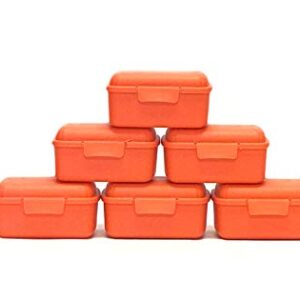 Mintra Home Utility Boxes (Orange, 400ml) - 6 Pack - (4.75inW x 3.25inD x 2.25inH)