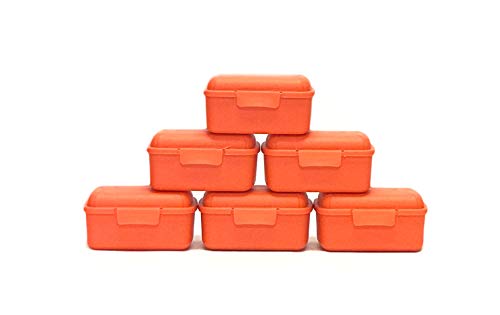 Mintra Home Utility Boxes (Orange, 400ml) - 6 Pack - (4.75inW x 3.25inD x 2.25inH)