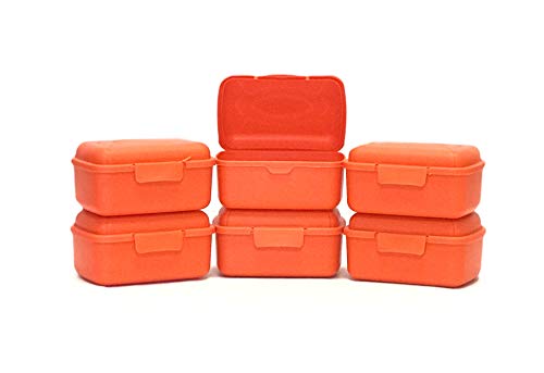 Mintra Home Utility Boxes (Orange, 400ml) - 6 Pack - (4.75inW x 3.25inD x 2.25inH)