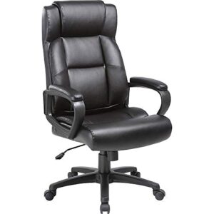 lorell soho high-back leather executive chair, black