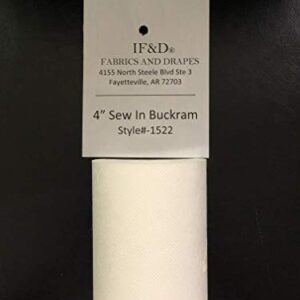 Fabrics and Drapes for Home Sewing - 4 Inch Wide, Washable, Non Woven Filter Fabric, White, Sew-in Buckram/Heading Tape- 12 Yard Piece - Style #1430-4