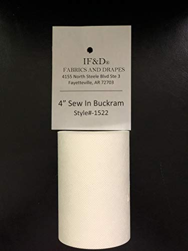 Fabrics and Drapes for Home Sewing - 4 Inch Wide, Washable, Non Woven Filter Fabric, White, Sew-in Buckram/Heading Tape- 12 Yard Piece - Style #1430-4