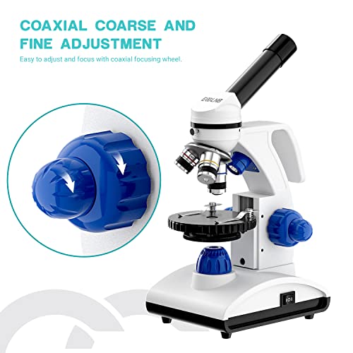 ESSLNB Microscope 1000X Student Microscope for Kids LED Biological Light Microscope with Slides and Phone Adapter All-Metal Optical Glass Lenses