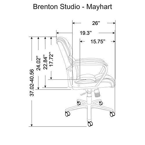 Brenton Studio® Mayhart Vinyl Mid-Back Chair, Brown/Black