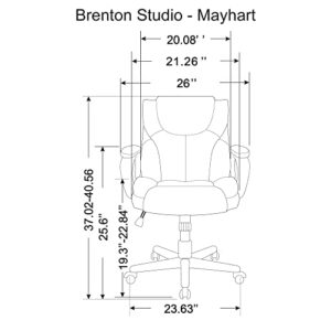 Brenton Studio® Mayhart Vinyl Mid-Back Chair, Brown/Black