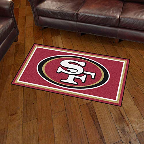 FANMATS 19884 NFL San Francisco 49ers 3ft. x 5ft. Plush Area Rug | Sports Fan Area Rug, Home Decor Rug and Tailgating Mat