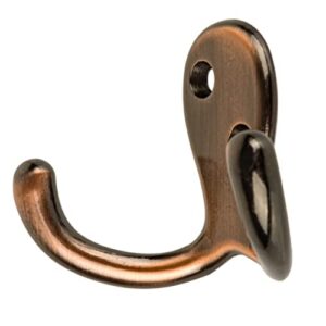 UNIQANTIQ HARDWARE SUPPLY Double Prong Venetian Bronze Finished Coat Hook | Wall, Hall Tree, Rack Mounting | Vintage Coat Hooks for Hanging Garment, Bags and Keys | DL-H315-VB (1)