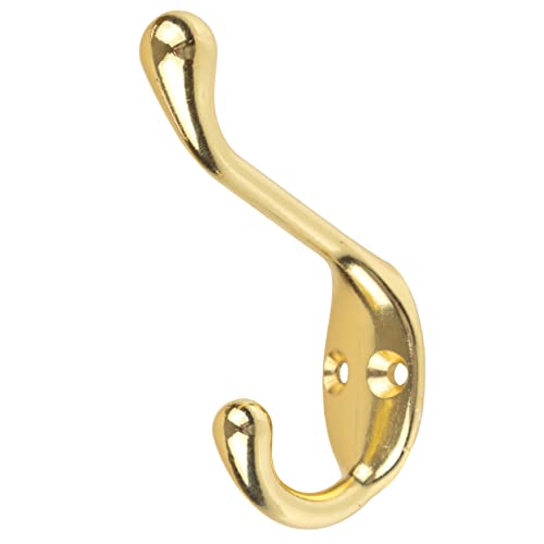 UNIQANTIQ HARDWARE SUPPLY Heavy Duty Brass Plated Hat and Coat Hook | Wall, Hall Tree, Rack Mount Vintage Coat Hooks for Hanging Garment | H21-P2699-1BP (1)