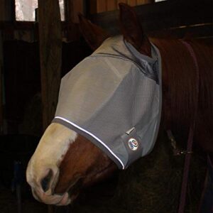 Derby Originals Reflective Mesh Fly Mask with 1 Year Warranty No Ears or Nose Cover,White,Large (Full/Average),72-7107WH-L