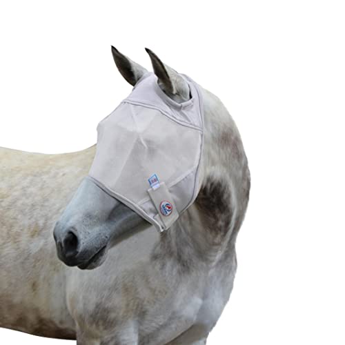 Derby Originals Reflective Mesh Fly Mask with 1 Year Warranty No Ears or Nose Cover,White,Large (Full/Average),72-7107WH-L