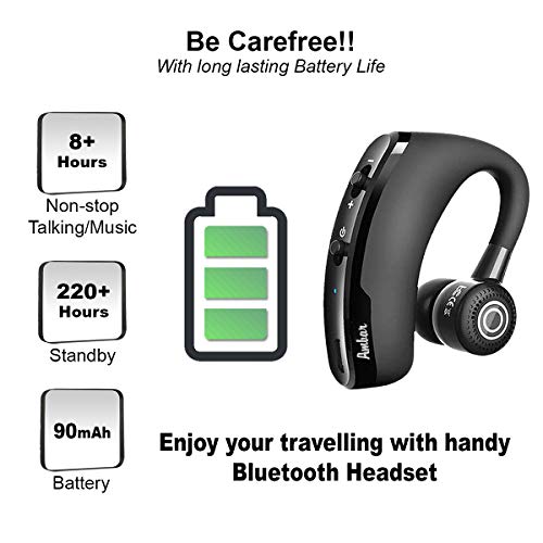 Ambar Wireless Bluetooth Earpiece for Calling with Built-in Mic, Compatible with iPhone, Android, Headset for Cell Phones for Driving/Office/Business