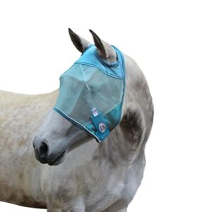 Derby Originals Reflective Mesh Fly Mask with 1 Year Warranty No Ears or Nose Cover,Summer Blue,Large (Full/Average),72-7107SB-L