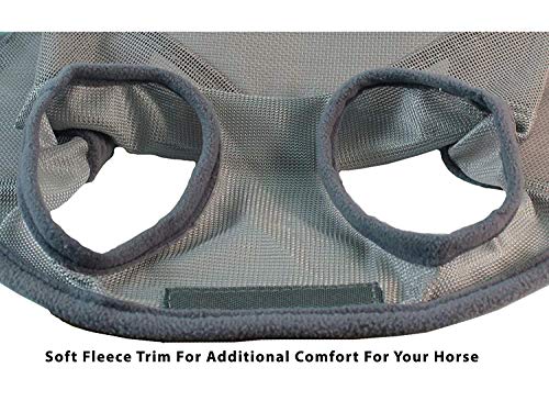 Derby Originals Reflective Mesh Fly Mask with 1 Year Warranty No Ears or Nose Cover,Summer Blue,Large (Full/Average),72-7107SB-L