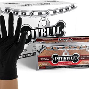 PITBULL Black Nitrile Exam Gloves, 6 Mil, Disposable, Case/1000, X-Large XL