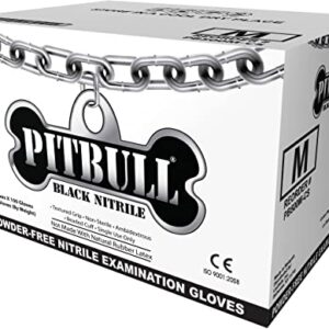 PITBULL Black Nitrile Exam Gloves, 6 Mil, Disposable, Case/1000, X-Large XL