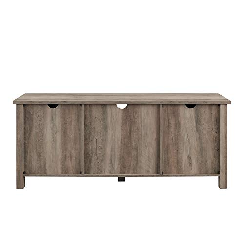 Walker Edison Buren Classic Grooved Door TV Stand for TVs up to 65 Inches, 58 Inch, Grey Wash