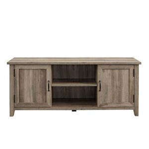 Walker Edison Buren Classic Grooved Door TV Stand for TVs up to 65 Inches, 58 Inch, Grey Wash