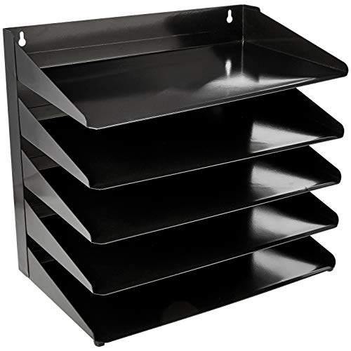 Amazon Basics 5 Tier Metal Office Document Organizer Tray, 15" x 9" x 13"