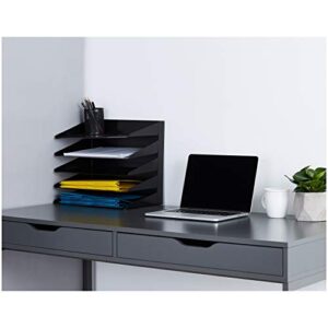 Amazon Basics 5 Tier Metal Office Document Organizer Tray, 15" x 9" x 13"