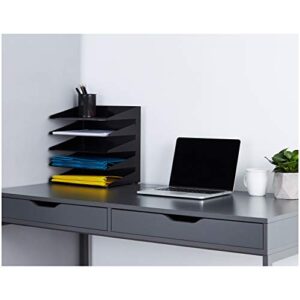 Amazon Basics 5 Tier Metal Office Document Organizer Tray, 13" x 9" x 13"