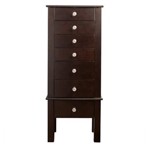 alveare home helena standing jewelry armoire, espresso