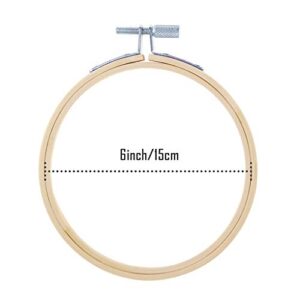 Caydo 12 Pieces 6 Inch Embroidery Hoops Set Bulk Bamboo Circle Cross Stitch Hoop Round Ring