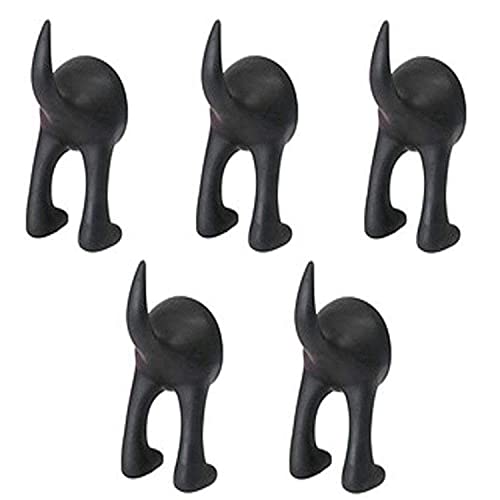 IKEA BASTIS 404.484.37 Dog Tail Hooks, Synthetic Rubber, Black, with The Hook You Transform an Unused Space into a Practical Storage Space, Pack of 5