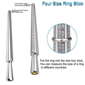 DoGeek Ring Sizer Measuring Tool Set Metal Ring Sizers Stainless Steel Ring Gauges Finger Sizer & Ring Mandrel Aluminuml (Size 1-13), 27 Pcs