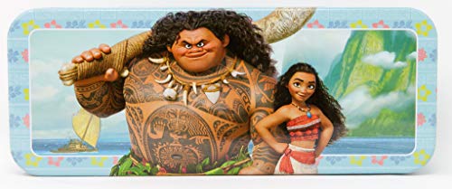 Disney Moana Tin Pencil Case | 8 X 3 X 1.5 Inches (Color & Design May Vary).