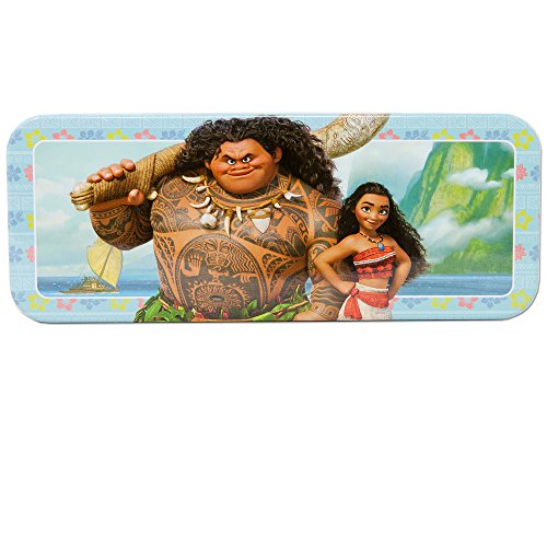 Disney Moana Tin Pencil Case | 8 X 3 X 1.5 Inches (Color & Design May Vary).