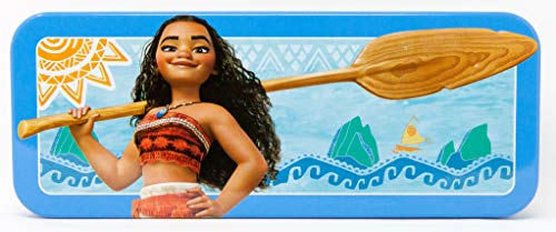 Disney Moana Tin Pencil Case | 8 X 3 X 1.5 Inches (Color & Design May Vary).