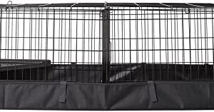 Amazon Basics Canvas Bottom Pet Cage with Divider Set, Black, 47.64"L x 24.21"W x 13.98"H