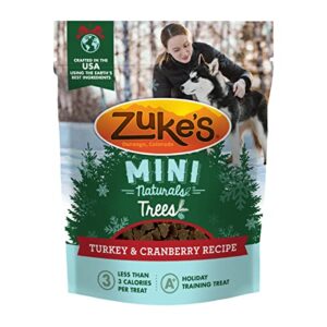 zuke's mini naturals trees dog training treats turkey and cranberry recipe, soft dog treats - 5 oz. bag